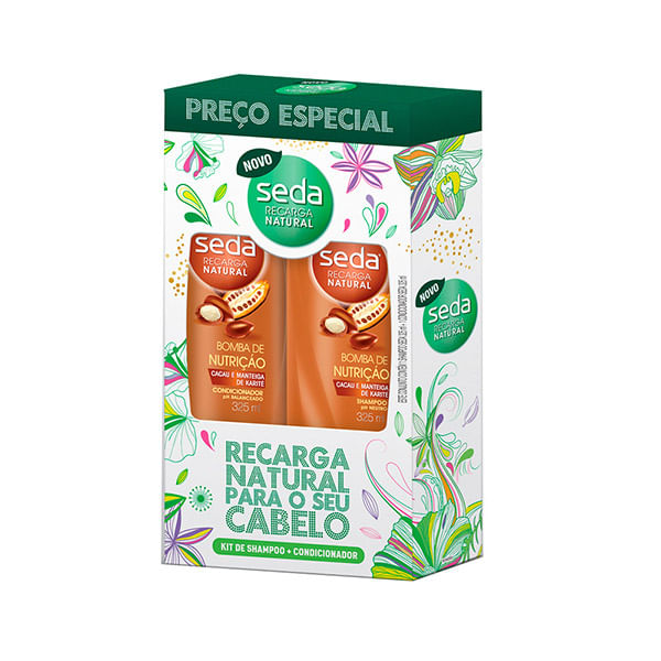 Kit Shampoo + Condicionador Seda Bomba de Nutrição 325ml - superprix